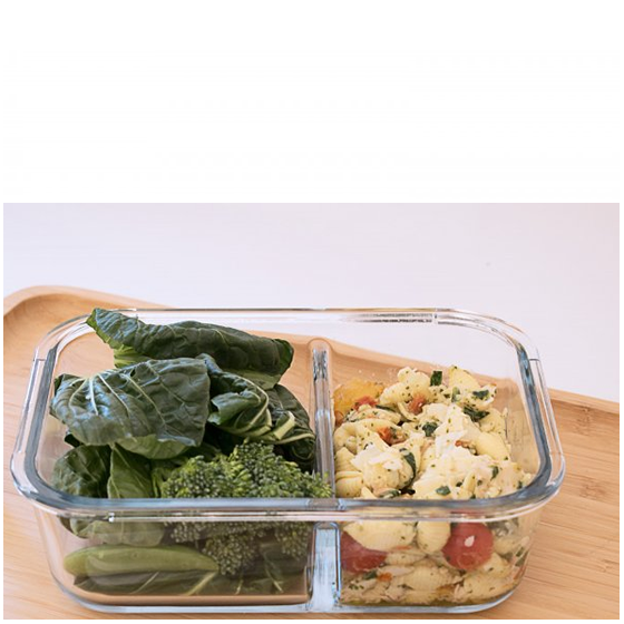 Contenant verre rectangle à COMPARTIMENT 950 ml | Sans BPA