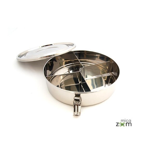 Boite inox compartiments diam 19cm | Sans BPA